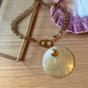 Shell Clam Pendant Necklace, Natural Sea Shell Necklace, Giant Shell ...