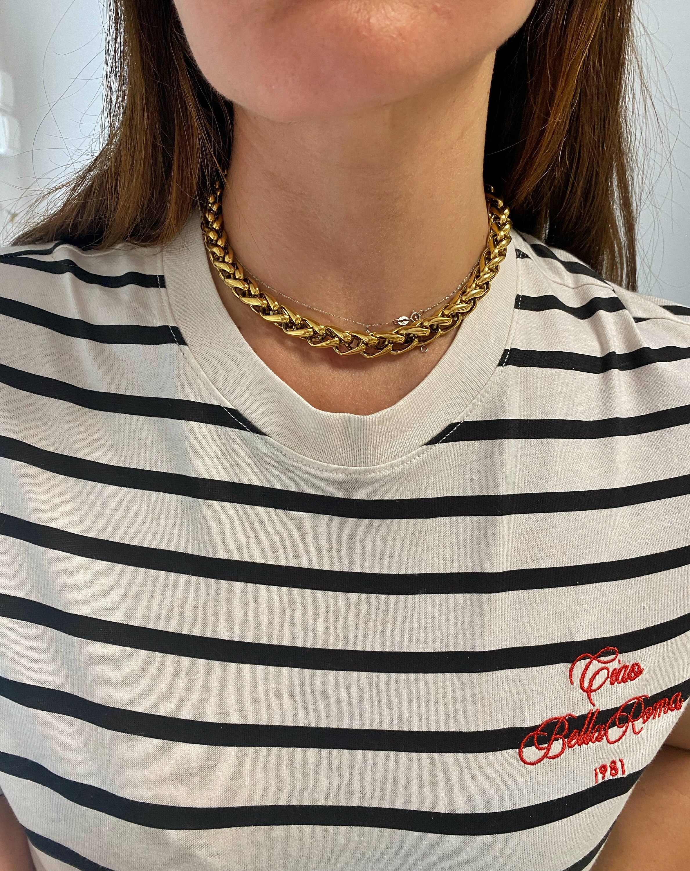 Chunky Chain Necklace, Thick Bulky Chain, Large Gold Tone Chain ...