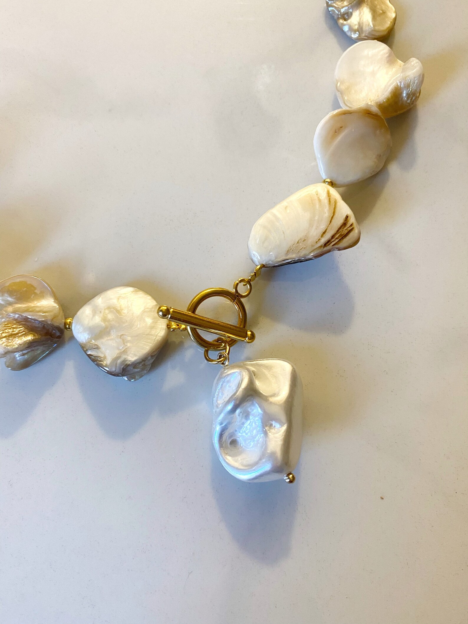 Irregular Shell Necklace, Large Shells Necklace, Chunky Asymmetrical ...