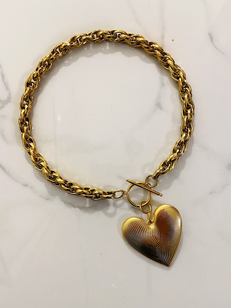 Oversized Heart Necklace, Xl Big Heart Necklace, Large Heart Choker ...