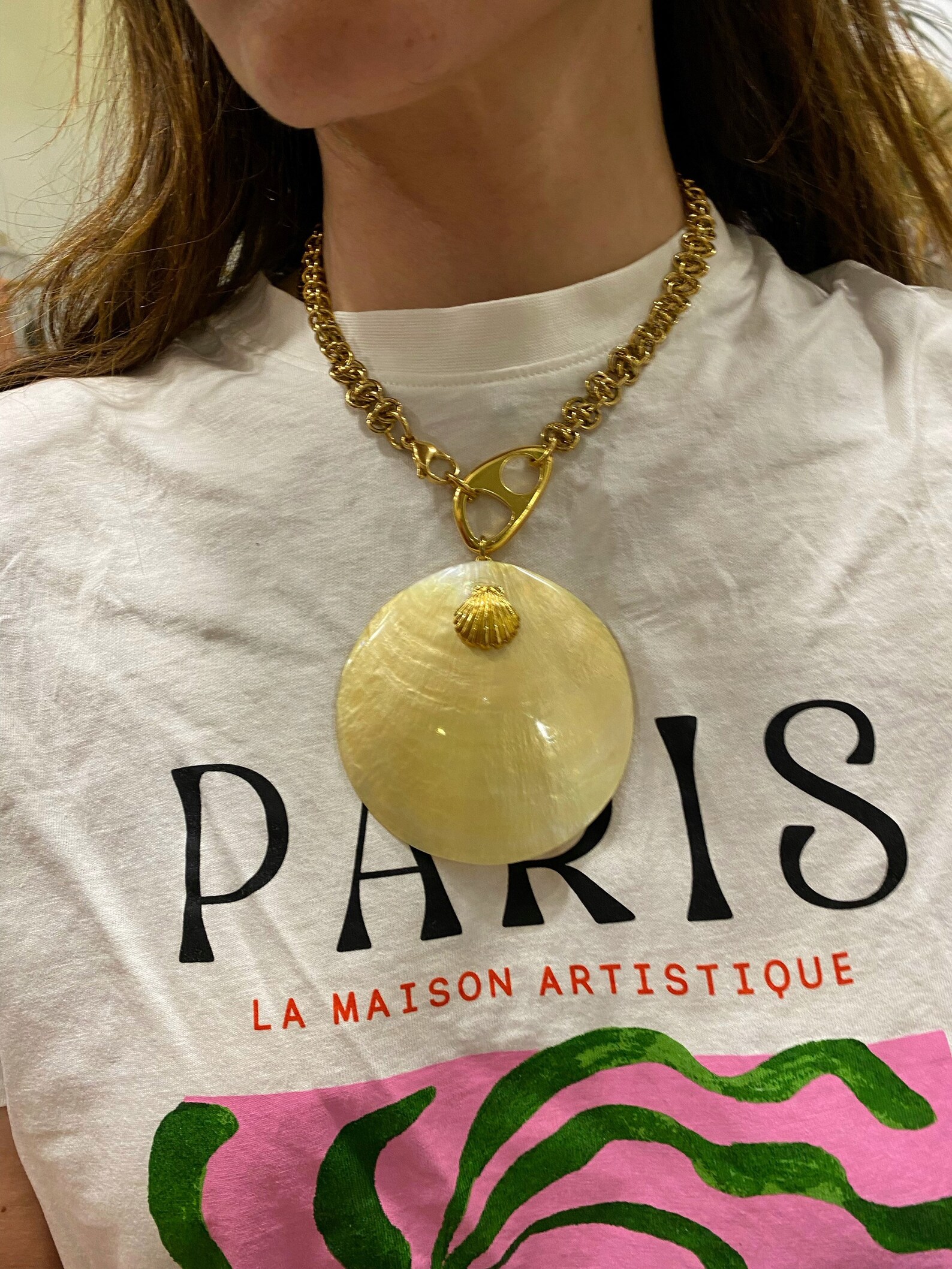 Shell Clam Pendant Necklace Natural Sea Shell Necklace Giant - Etsy