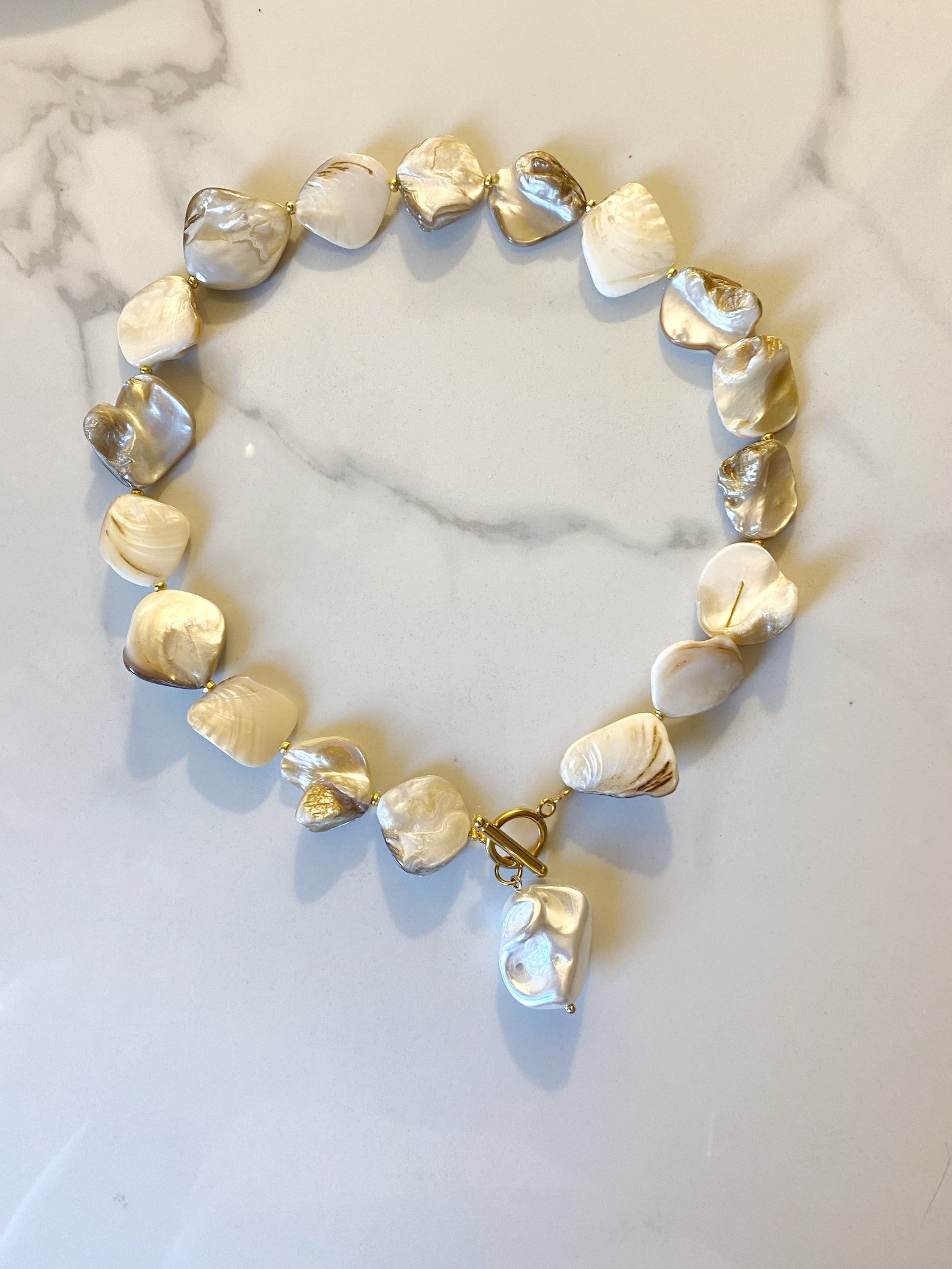 Irregular Shell Necklace, Large Shells Necklace, Chunky Asymmetrical ...