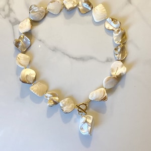 Irregular Shell Necklace, Large Shells Necklace, Chunky Asymmetrical ...