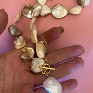 Irregular Shell Necklace, Large Shells Necklace, Chunky Asymmetrical ...