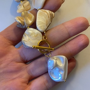Irregular Shell Necklace, Large Shells Necklace, Chunky Asymmetrical ...