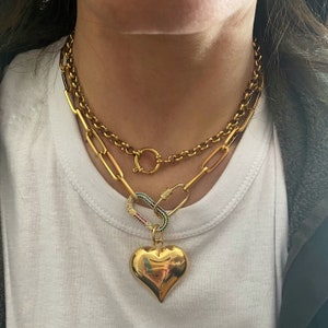 Spring Clasp Necklace, Round Closure Necklace, Lock Clasp Necklace ...