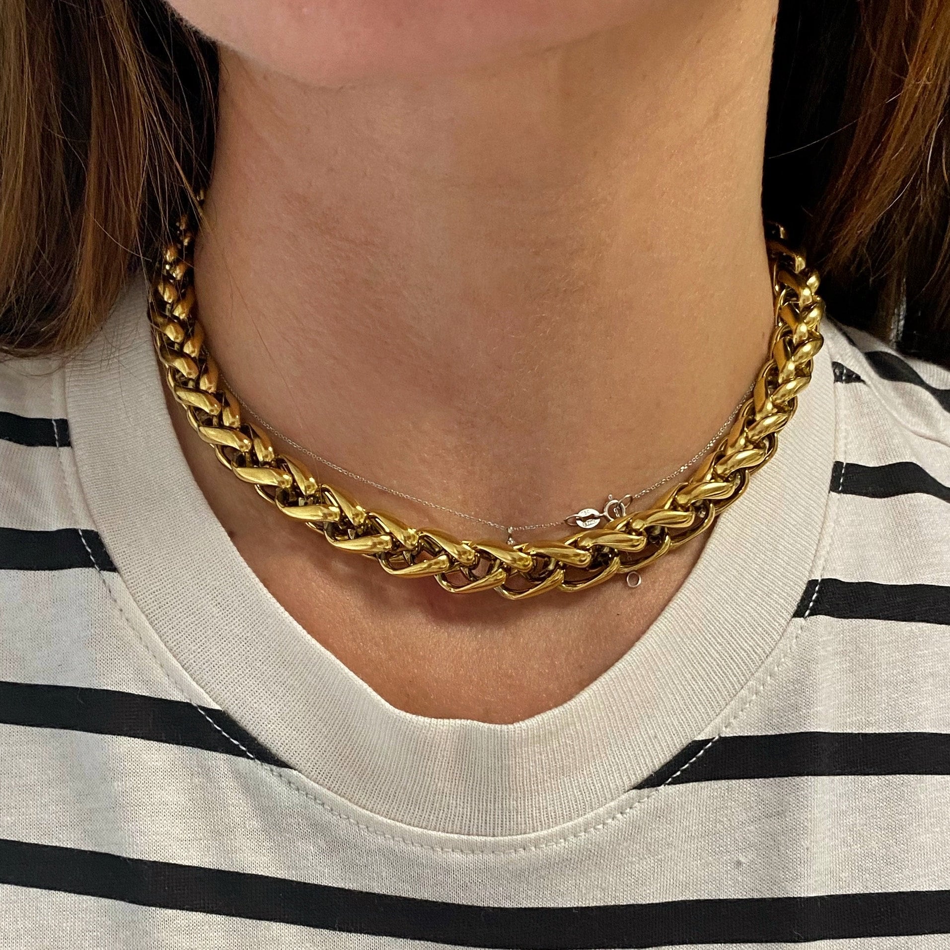 Chunky Chain Necklace, Thick Bulky Chain, Large Gold Tone Chain ...