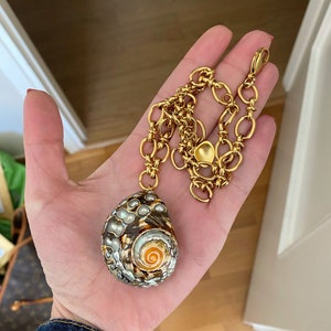 Large Shell Pendant Necklace, Giant Huge Shell Necklace, Natural Shell ...