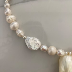 Seashell Necklace, Pearl Necklace With Shell Pendant, Mermaid Core ...