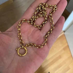 Spring Clasp Necklace, Round Closure Necklace, Lock Clasp Necklace ...