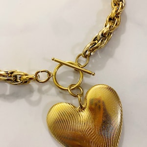 Oversized Heart Necklace, Xl Big Heart Necklace, Large Heart Choker ...