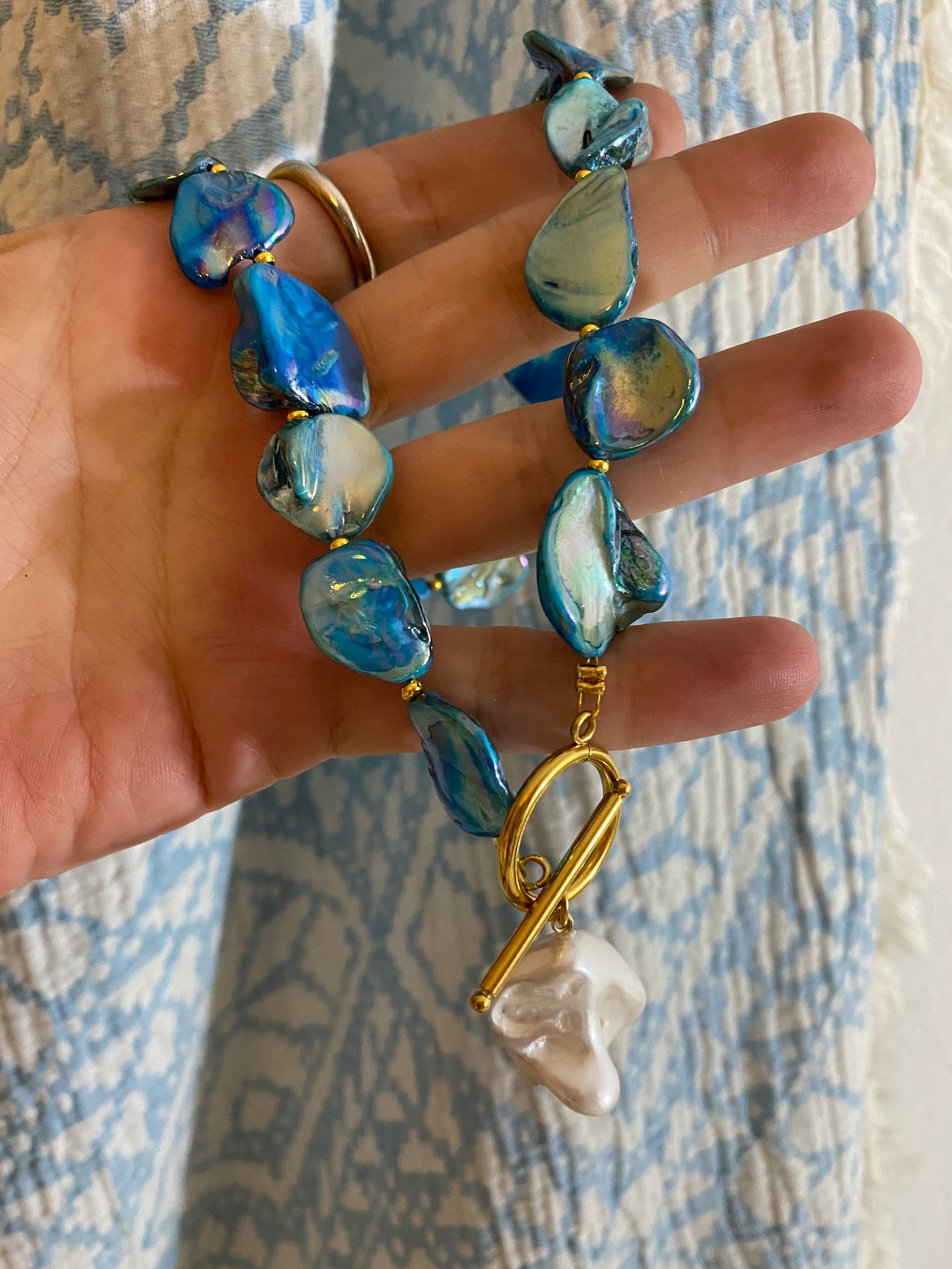 Irregular Shell Necklace, Turquoise Large Shells Necklace, Chunky ...