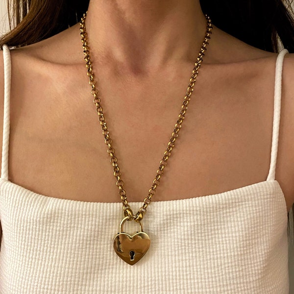 Padlock Necklace - Etsy