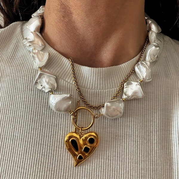 Pearl Shell Necklace - Etsy