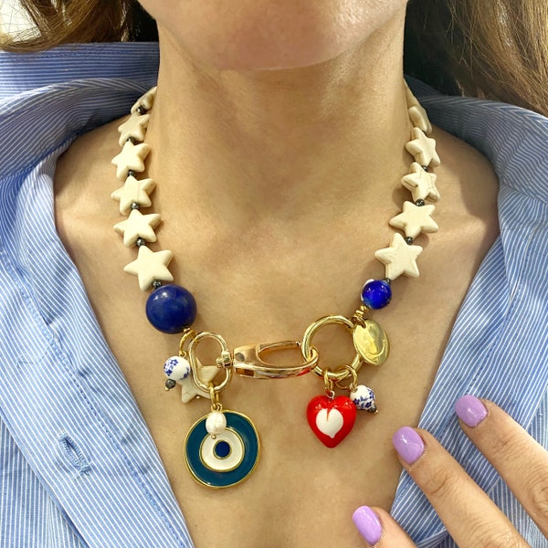 Big Bead Necklace - Etsy