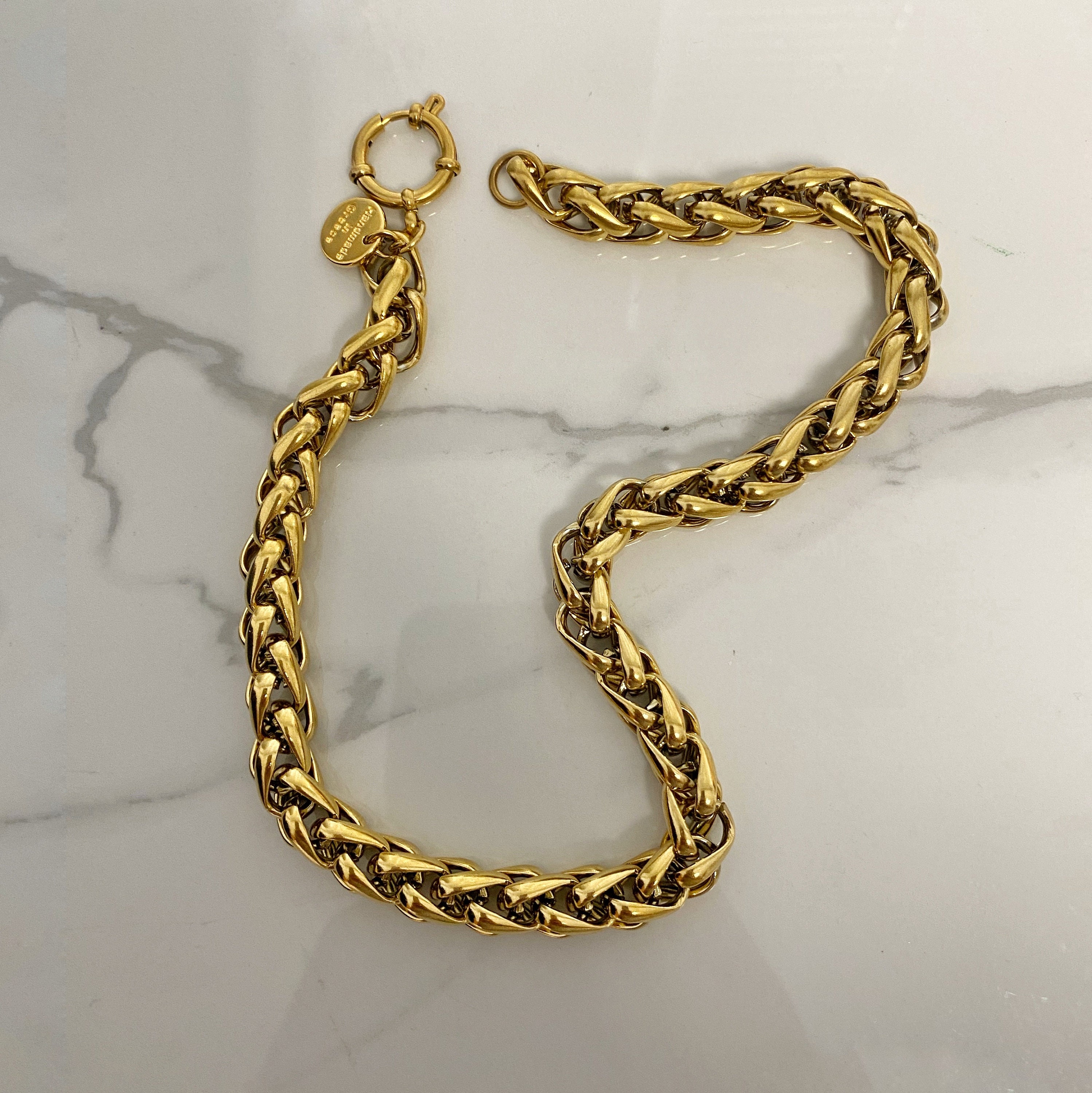 Chunky Chain Necklace, Thick Bulky Chain, Large Gold Tone Chain ...