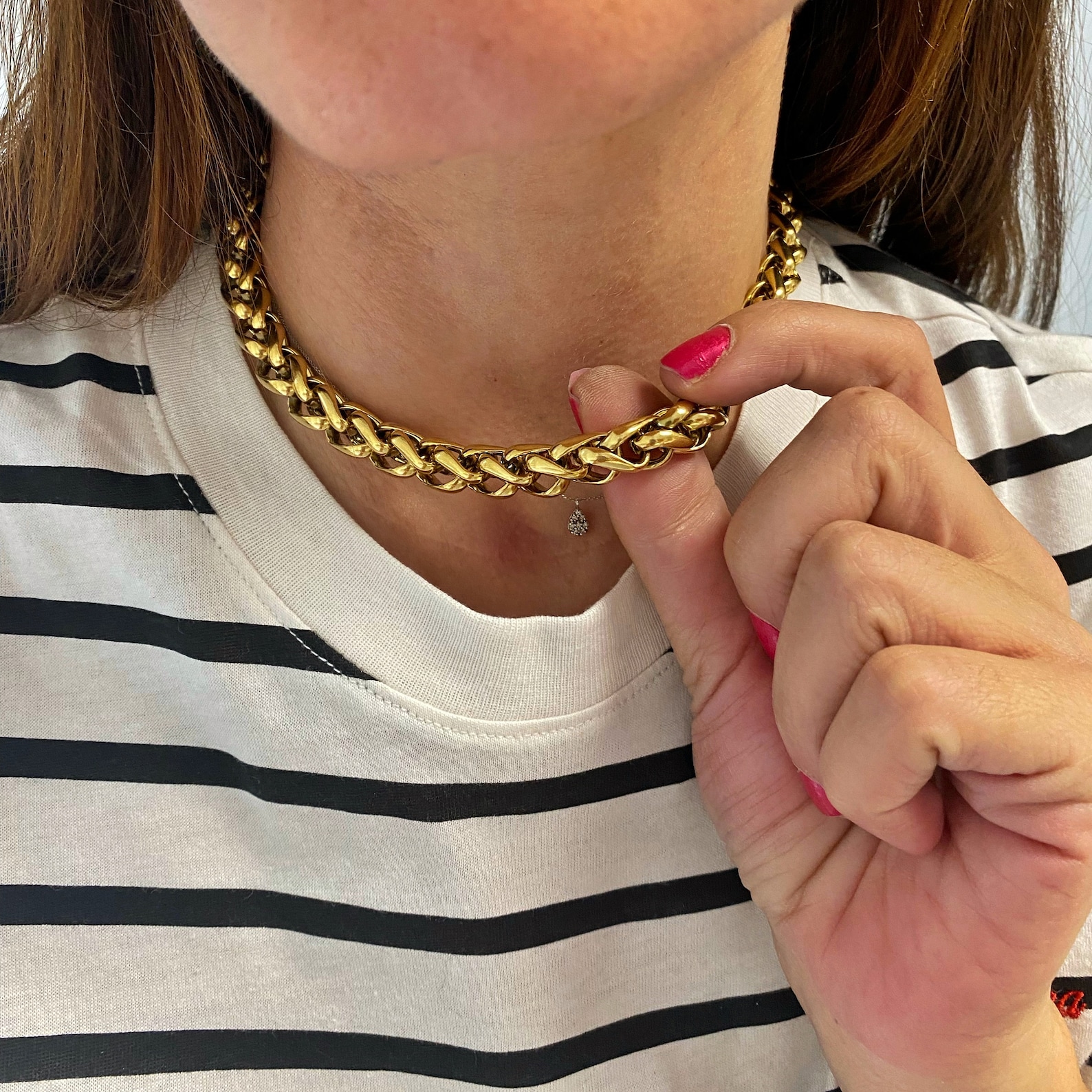 Chunky Chain Necklace, Thick Bulky Chain, Large Gold Tone Chain ...