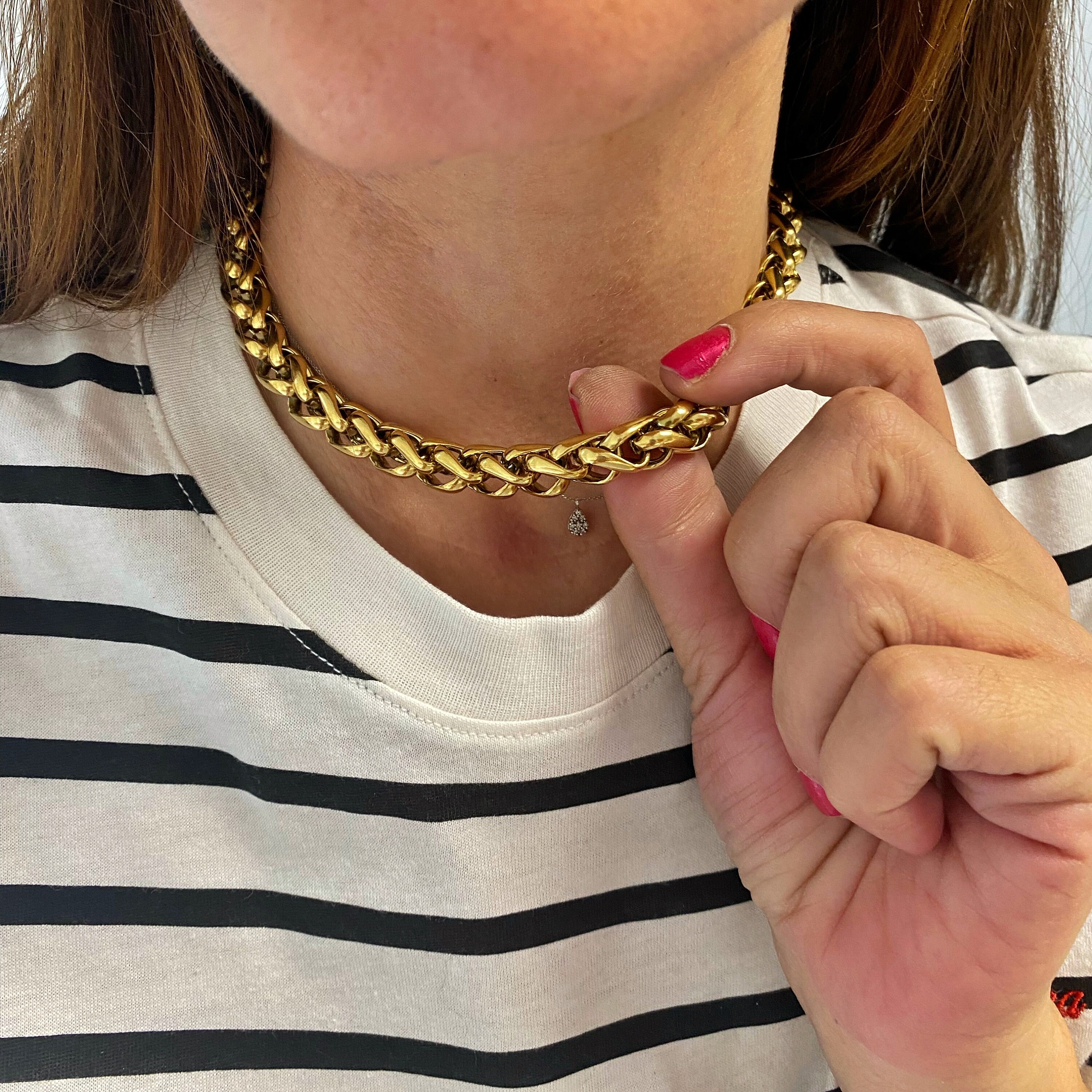 Chunky Chain Necklace, Thick Bulky Chain, Large Gold Tone Chain ...