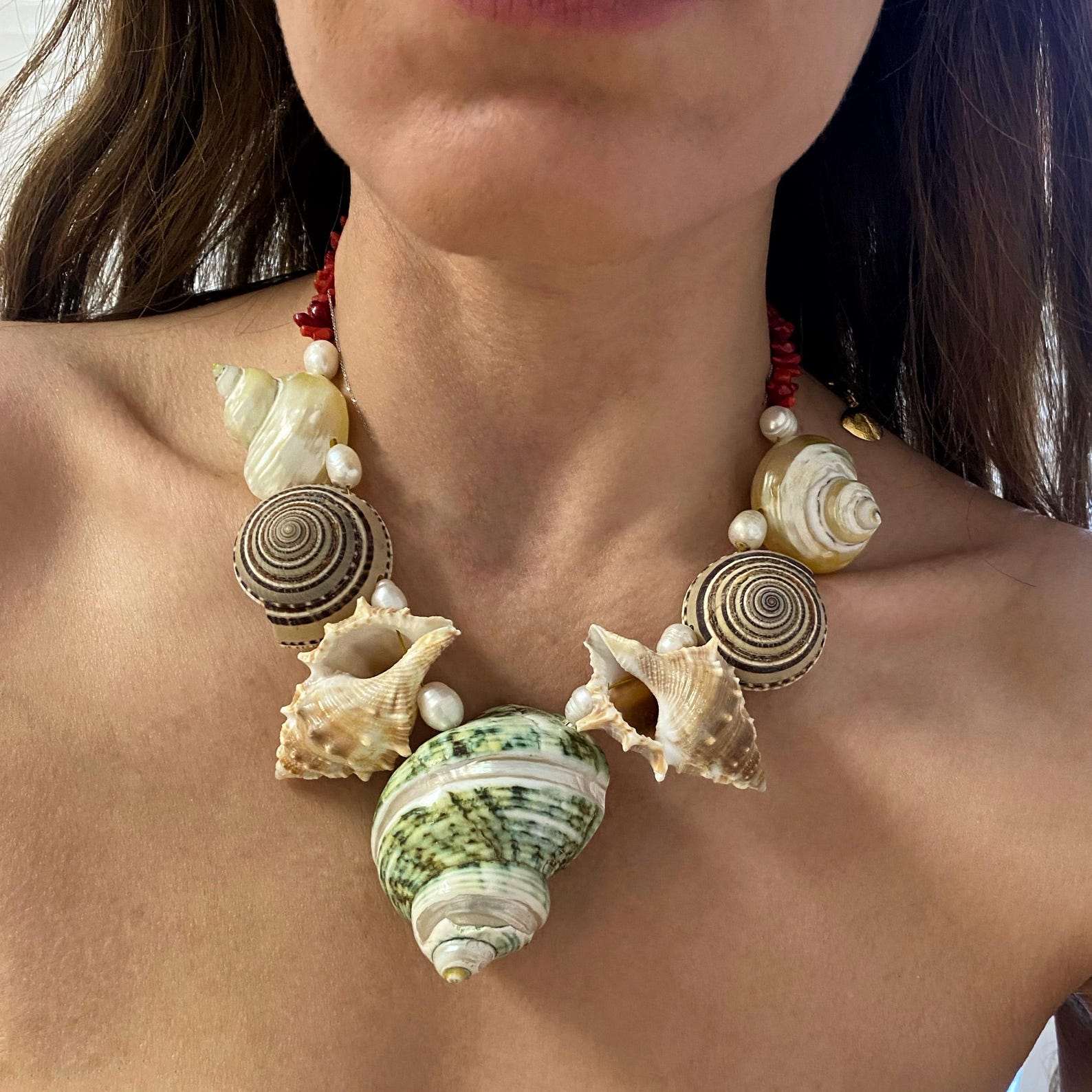 Shell Necklace, Multi Seashell Necklace, Large Natural Shell Necklace ...