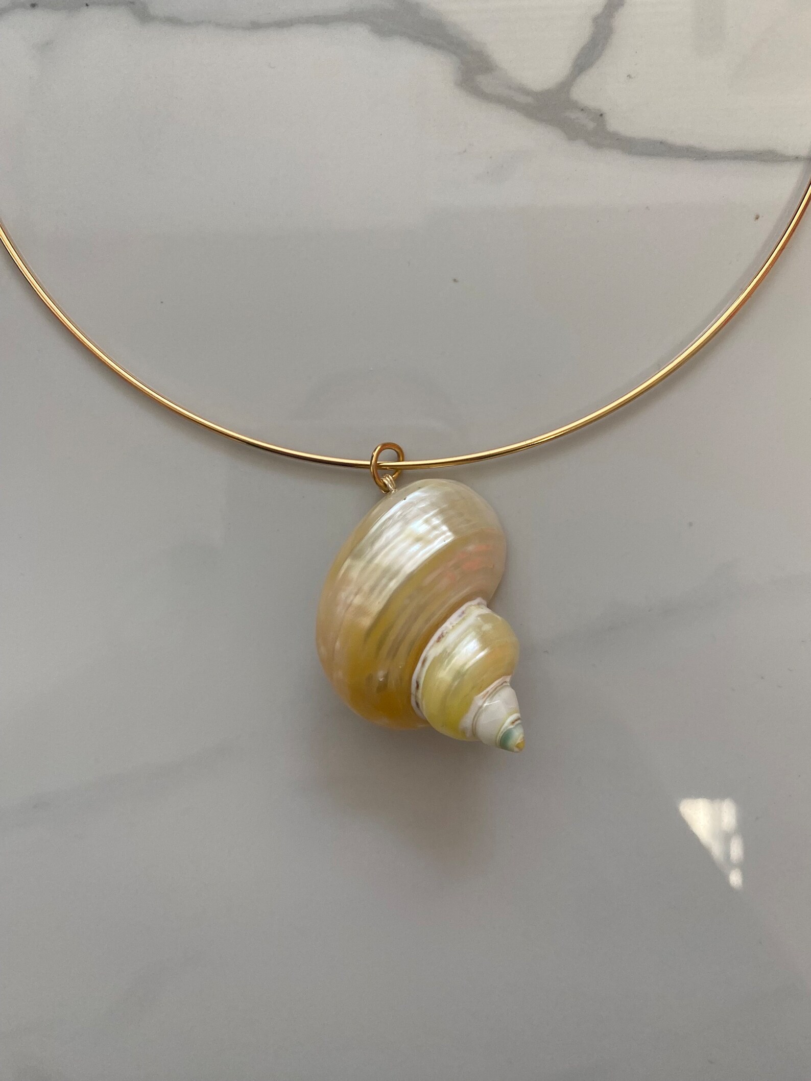 Sea Shell Collar Necklace, Natural Shell Pendant Necklace, Mermaid Core ...