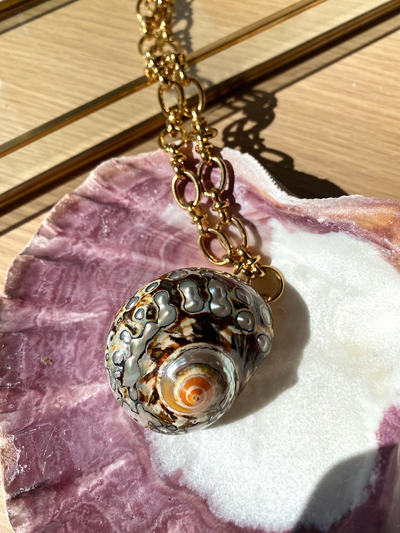 Large Shell Pendant Necklace Giant Huge Shell Necklace - Etsy