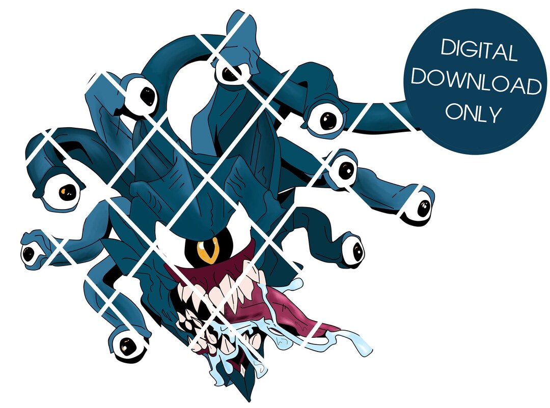 Blue Beholder by Chaotic Lines Design Digital File, Jpeg, Png - Etsy