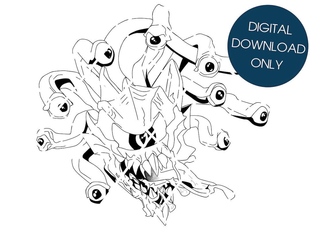 Beholder Line Drawing by Chaotic Lines Design Digital File, Jpeg, Png ...