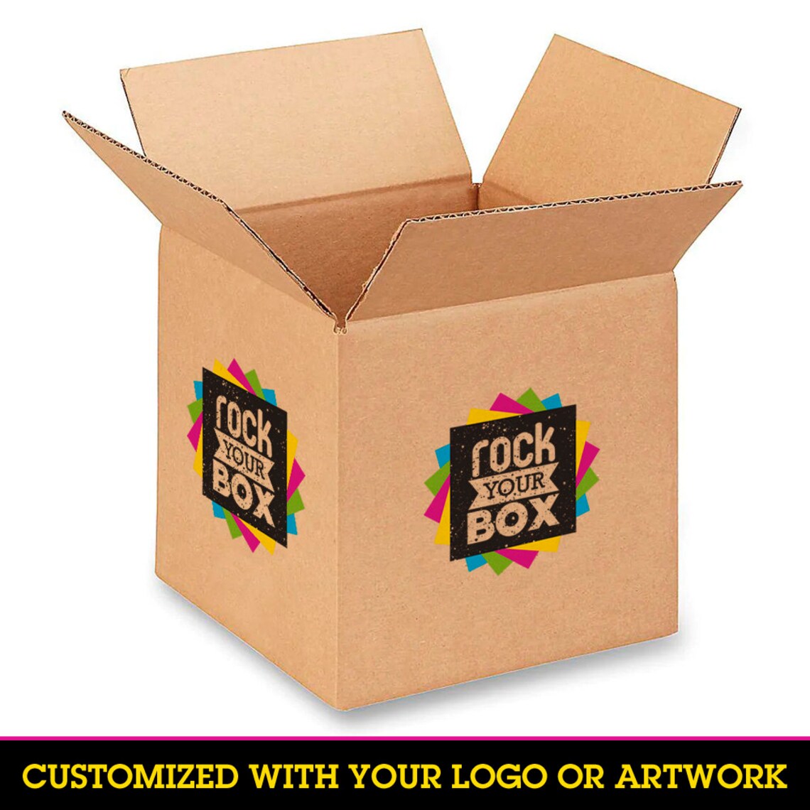 8x8x8 FULL COLOR Custom Printed Shipping Boxes Printed With | Etsy