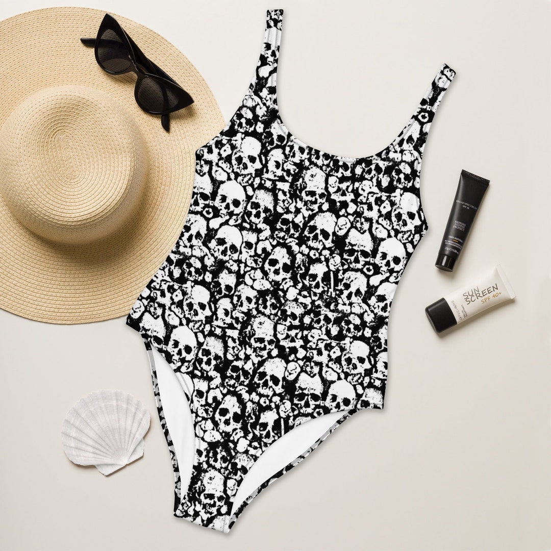 Skull One-piece Swimsuit - Etsy
