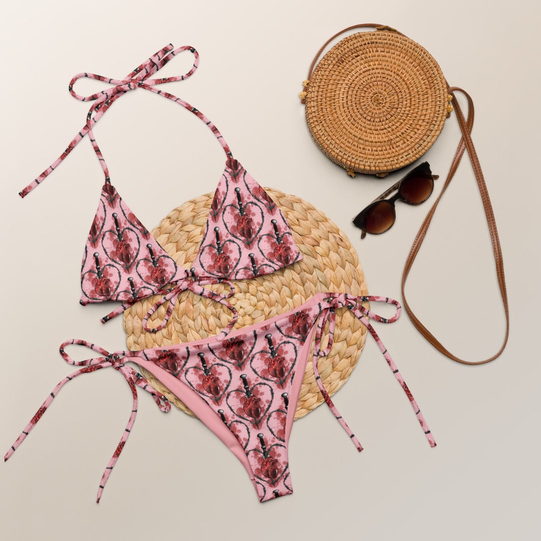 Heart and Dagger String Bikini - Etsy