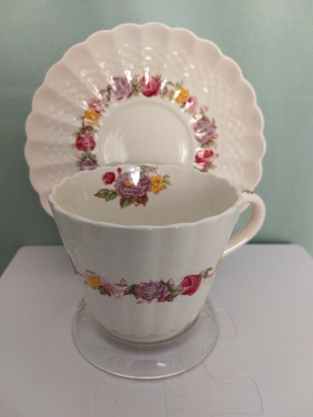 Vintage Spode Copeland's briar Rose Bone China Teacup and Saucer. C ...