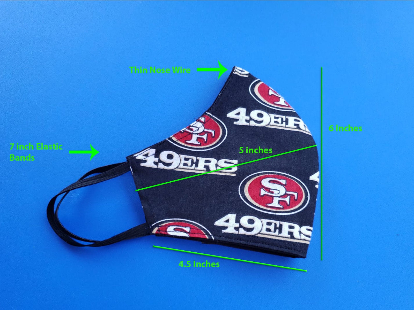 SF 49ers Face Mask 3 Layers Soft Cotton Filter Pocket | Etsy