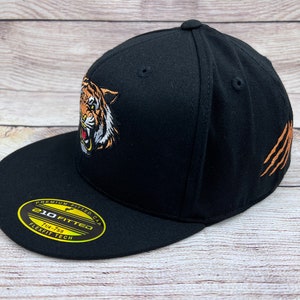Tiger Face Personalized Embroidered Hat, Custom Hat, Fitted Snapback ...