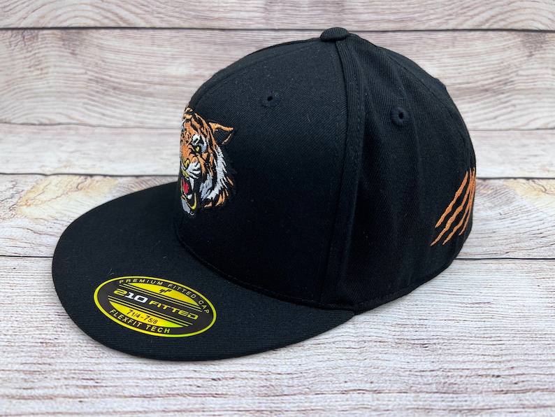 Tiger Face Personalized Embroidered Hat, Custom Hat, Fitted Snapback ...