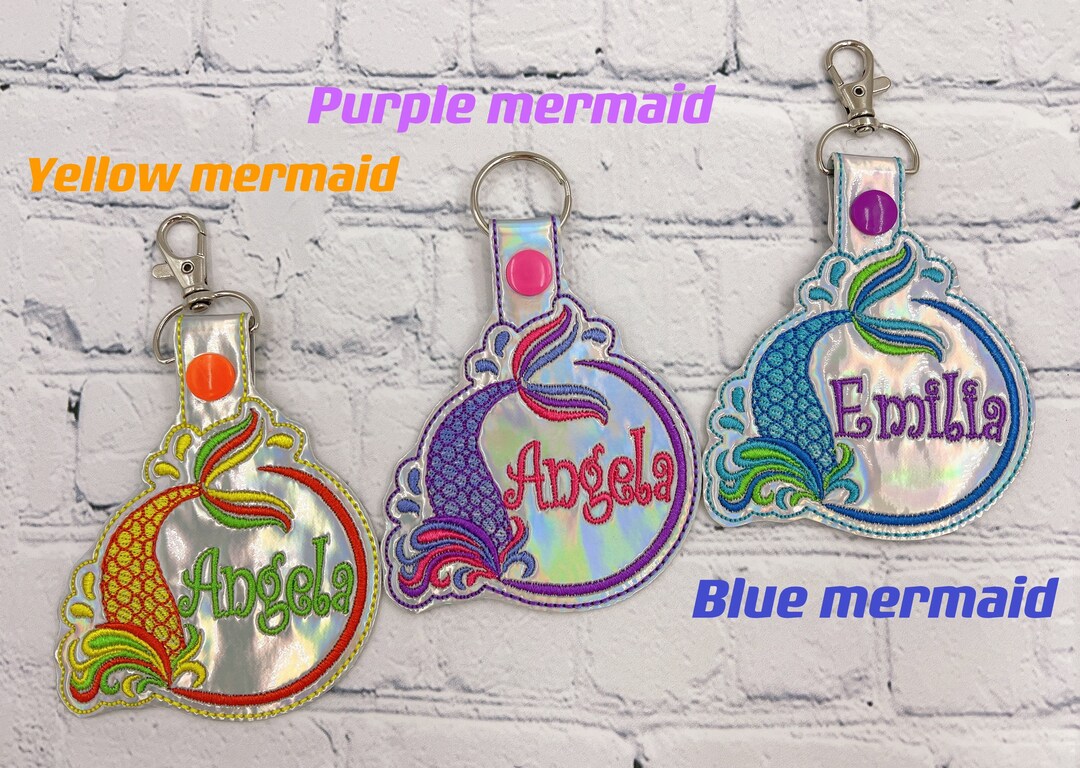 Mermaid Kids Bag Tag, Key Fob,backpack Tag, Name Tag, Personalized Name ...