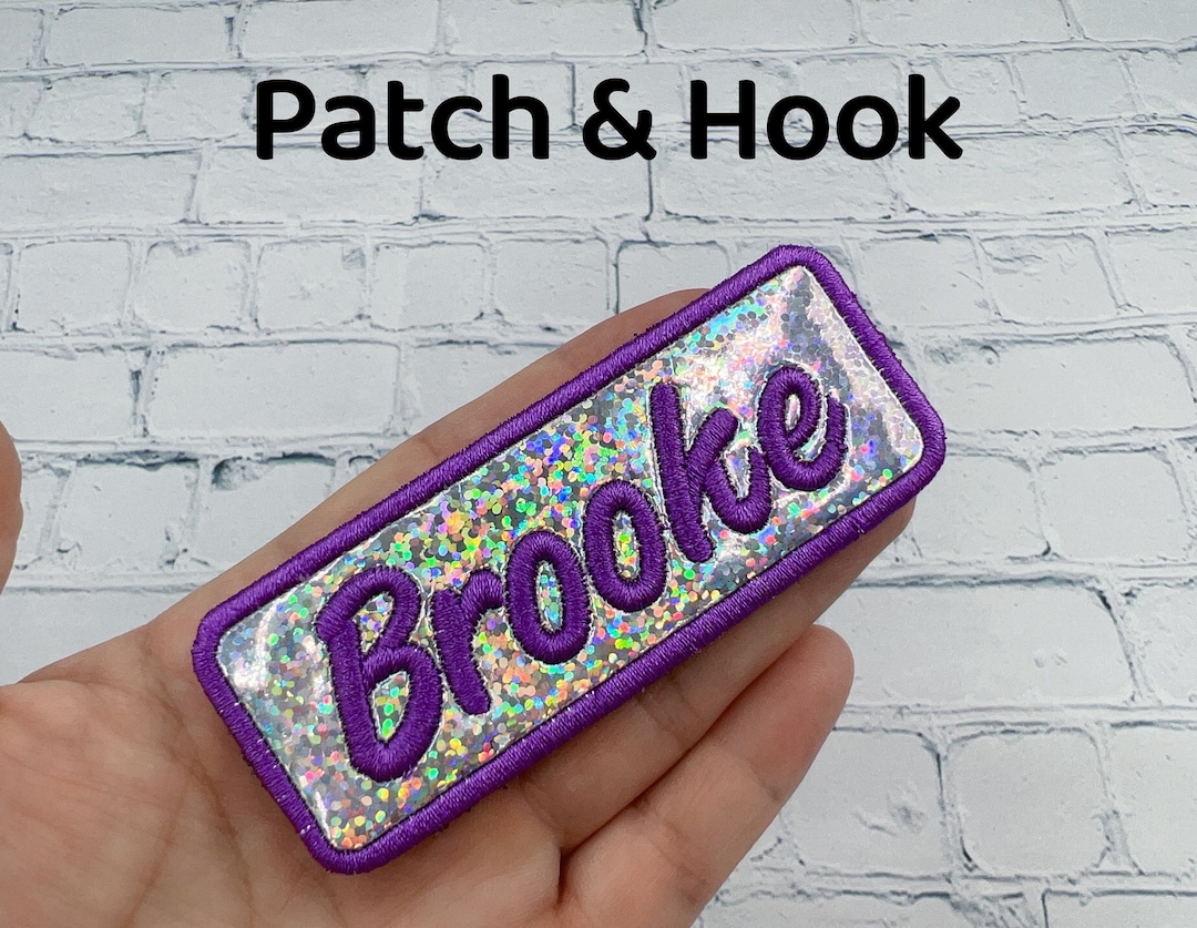 4"-8"w Personalized Name Patch, Custom Name Patch With Hook, Sparkly ...