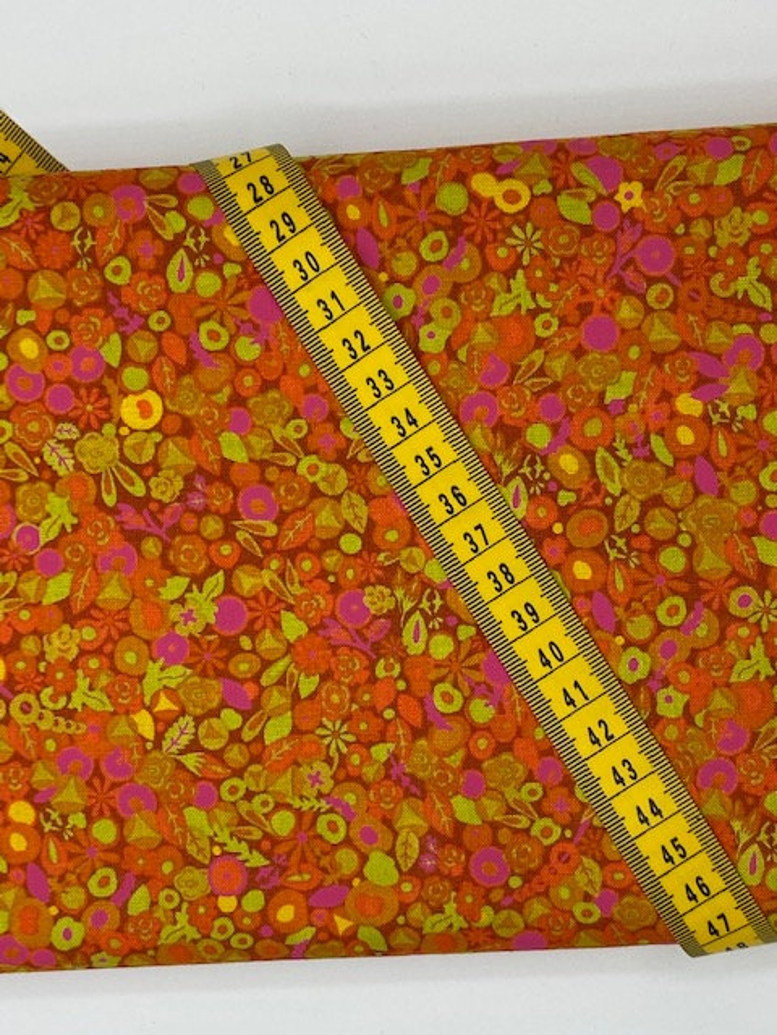 Makower Sun Prints Orange Flowers | Etsy