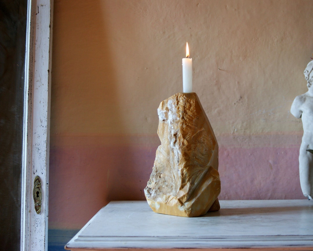Candlestick, Yellow Marble Candlestick, Table Furniture, Precious ...