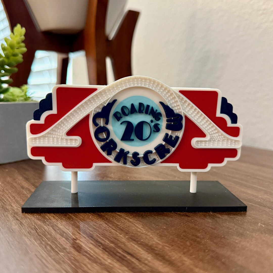Roaring 20's Corkscrew Sign 3D Printed Figure - Knott's Berry Farm - Etsy