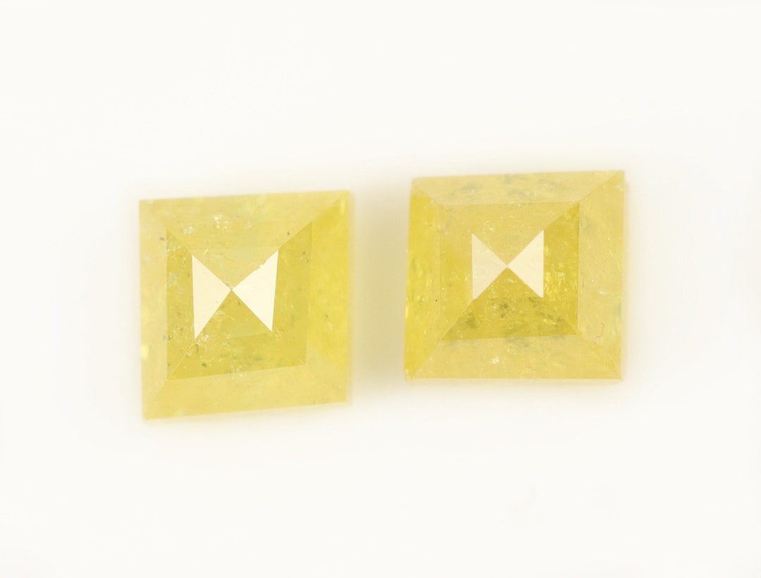 1.35 CT | 4.30X4.10X3.30 MM | Square Shape Yellow Color Diamond Pair ...