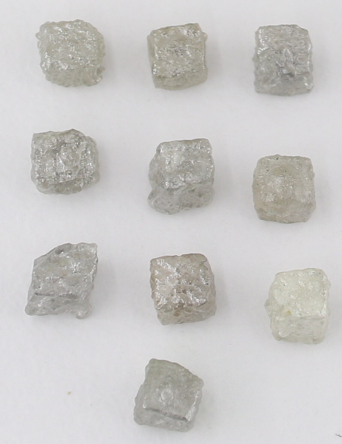 4.77 Carat Lot / 3.0-4.0mm Cubes White Grey Rough Diamond | Etsy