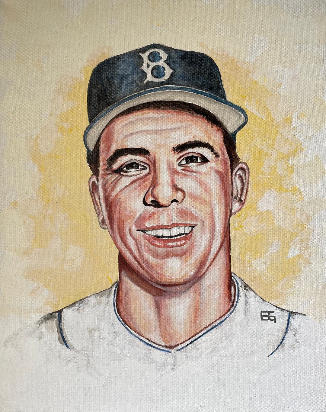Pee Wee Reese Portrait, Acrylic Painting, 16x20 Canvas, MLB Baseball ...