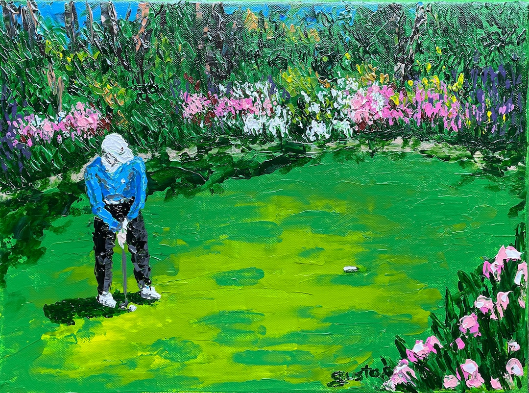 Golf Painting on Canvas, Palette Knife Abstract Acrylic Painting, 12x16 ...