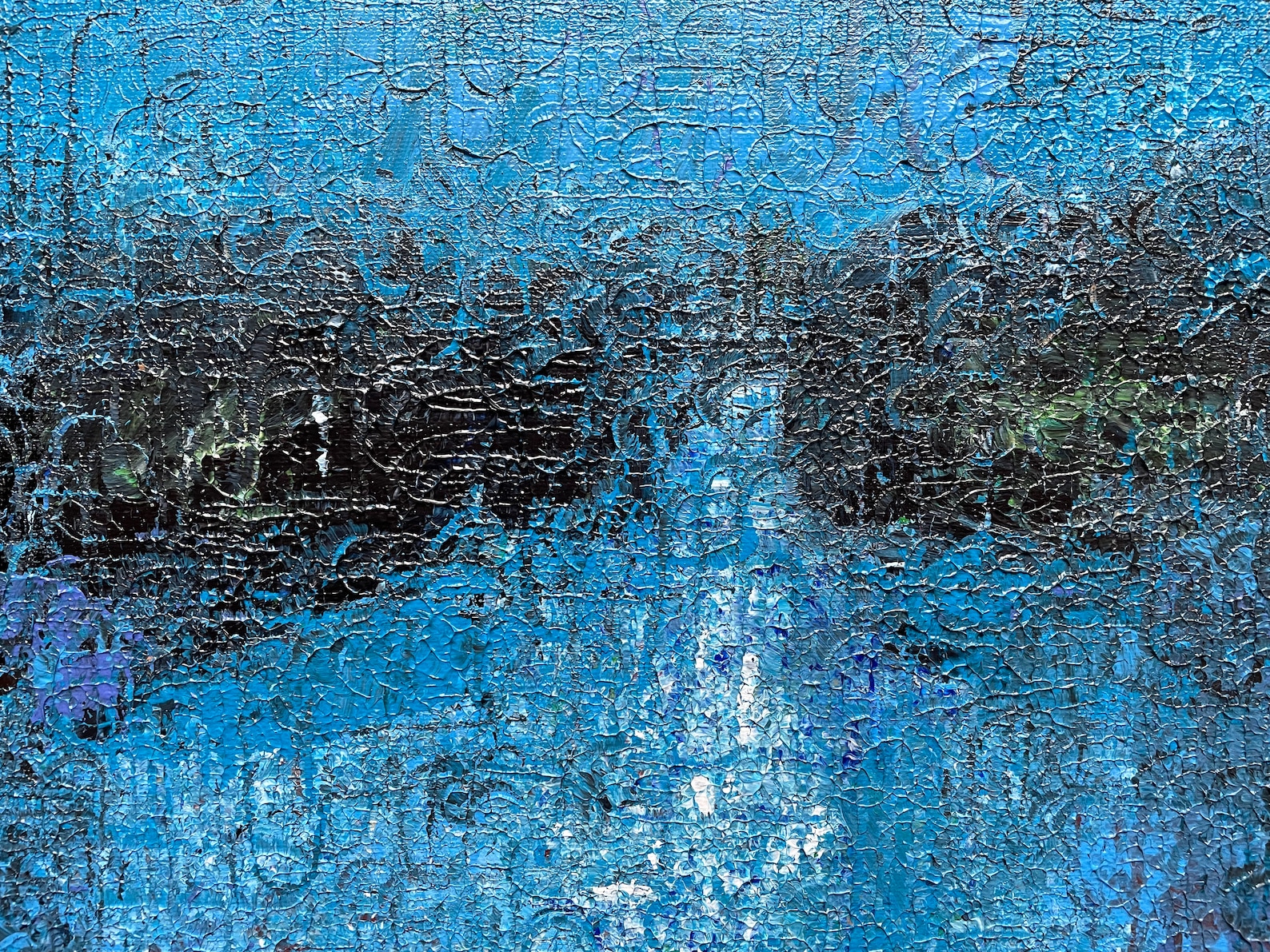 ORIGINAL: blue Abstract Acrylic Painting - Etsy