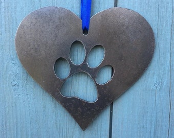 Metal paw print | Etsy