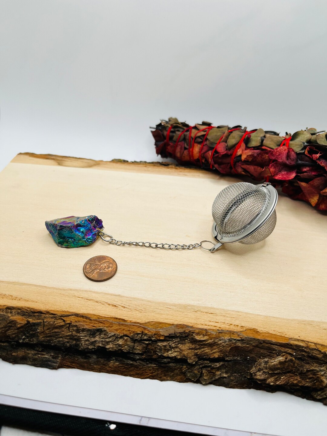 Peacock Crystal Tea Catcher - Etsy