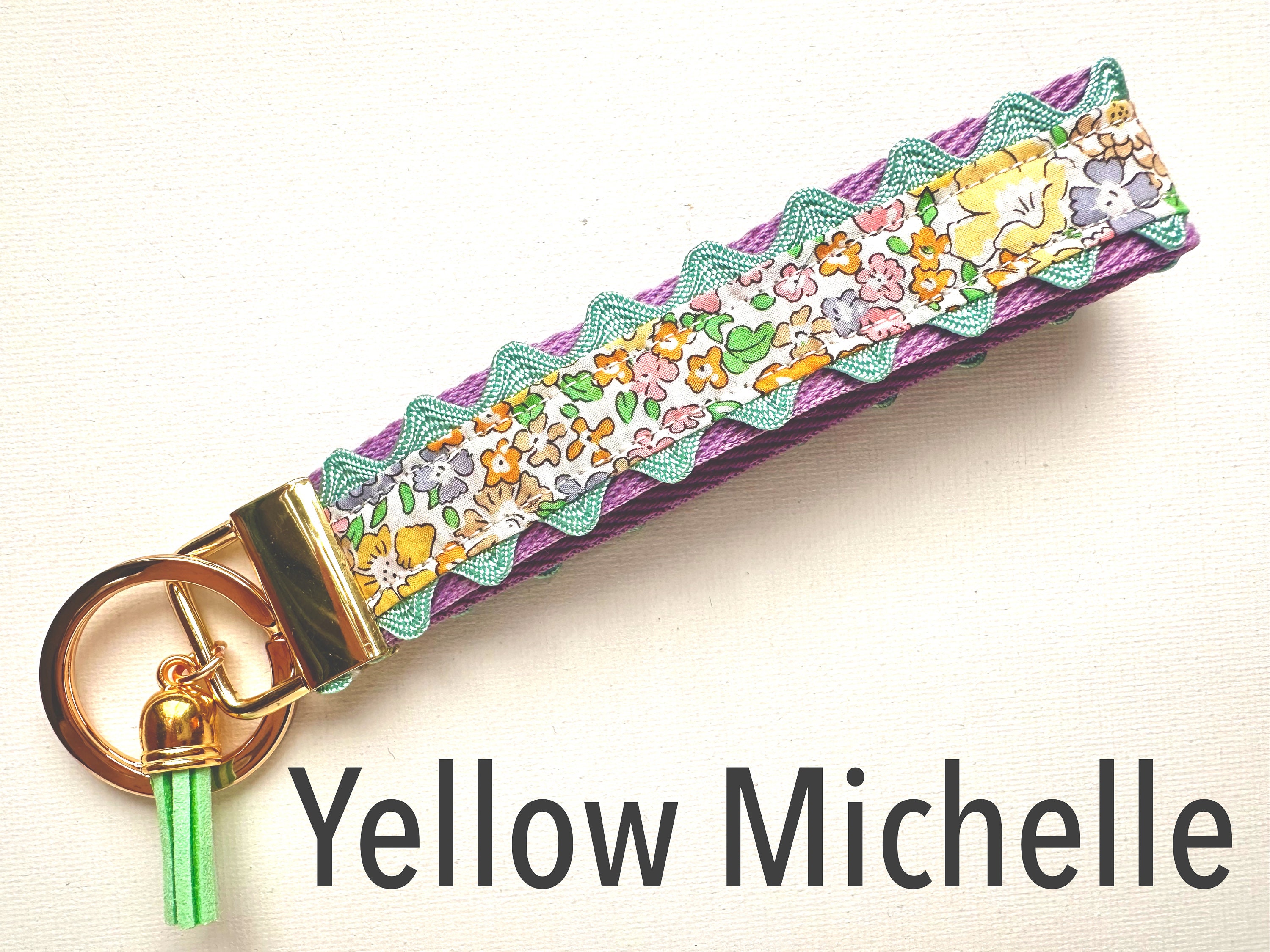 Liberty of London Fabric Keychain Key Fob Wristlet | Colorful Leather ...