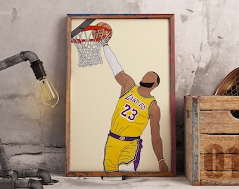 Lebron James Line Art - Etsy