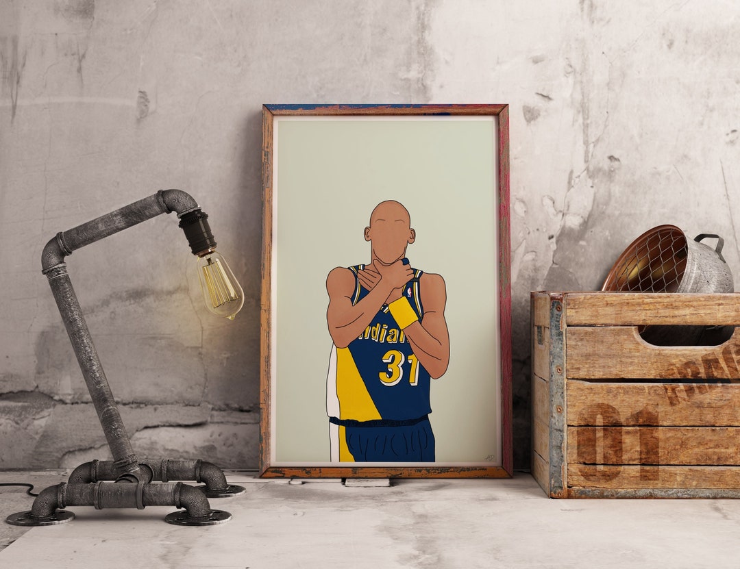 Reggie Miller "the Choke" Illustration Art Print (digital Download) - Etsy