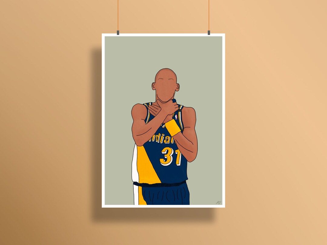 Reggie Miller 'the Choke' Line Art Poster: NBA Illustration Print - Etsy